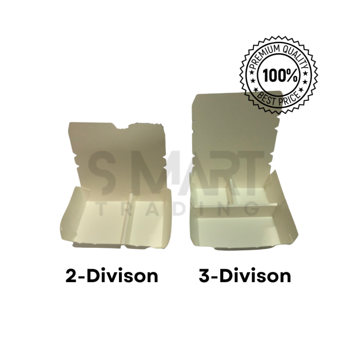[25/50pcs] Disposable Paper Lunch Box (2-Division/3-Division Box ...