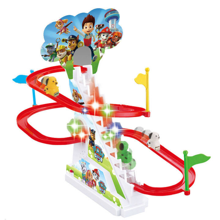 Children's Climbing stairs track train set music slide educational toys ...