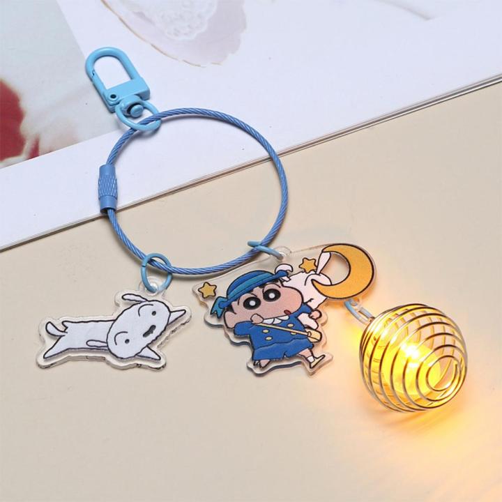 Acrylic Crayon Shin-chan Luffy Key Holders Night Light Pendant Cartoon ...