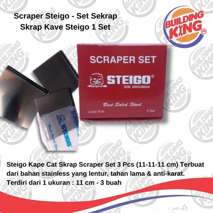 Scrap Besi Besar 4" STEIGO Isi 3 set Kape Gipsum 4 Inch Stainless ...