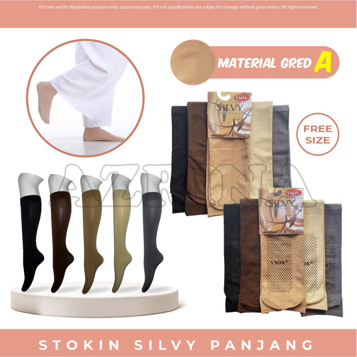 🔥PROMOSI HEBAT/FREE GIFT🔥VSOX_Silvy Opaque Long Stokin Muslimah/Sarung ...