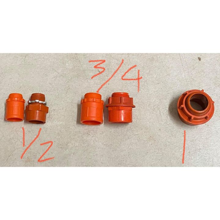 pvc orange male adapter with locknut electrical 1/2 3/4 1 junction box ...