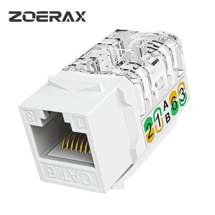 ZoeRax 1PCS RJ45 Cat6 Keystone Jacks Slim Profile , 90-Degree Ethernet ...