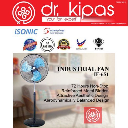 SONIC Industrial Fan Stand Fan 20" - Black | Lazada