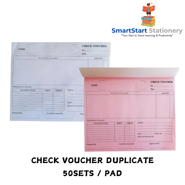 1PAD Check Voucher Duplicate 2ply (White and Pink) NOT CARBONLESS ...