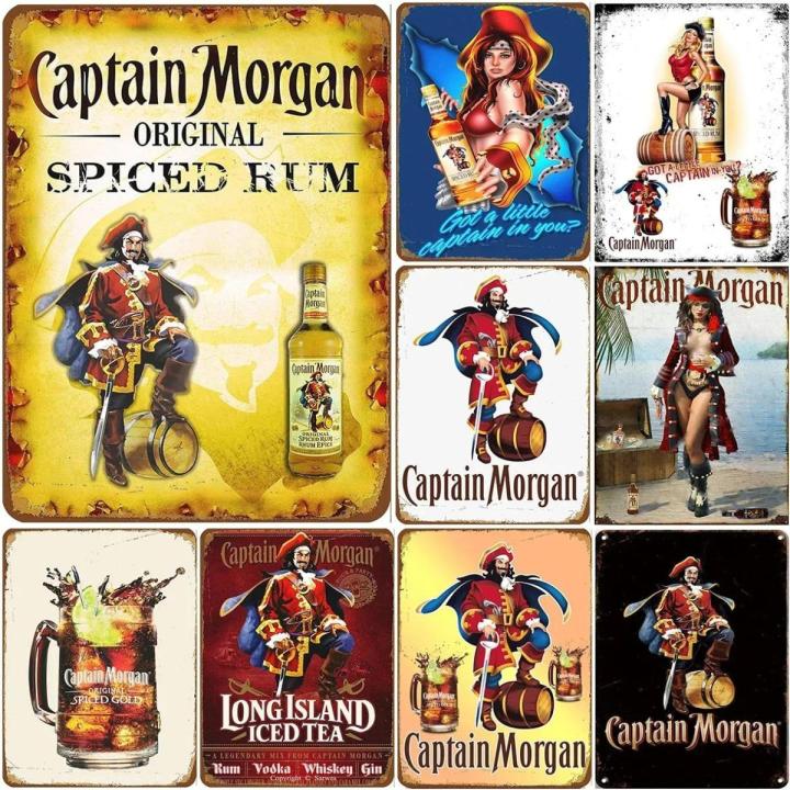 ป้ายโลหะวินเทจ Captain Morgan Beer - ตกแต่งผนังสไตล์ย้อนยุคสำหรับโรงรถ ...