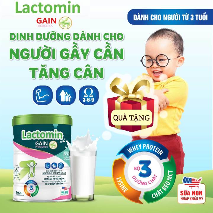 Sữa Mát Lactomin Gain 900g ( Trên 3 tuổi)- Cho bé suy dinh dưỡng khó ...