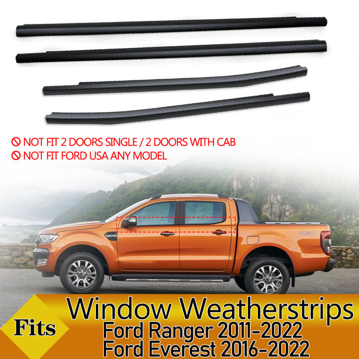 4Pcs Car Weatherstrip Moulding Trim Door Outer Window Seal Rubber Belt ...