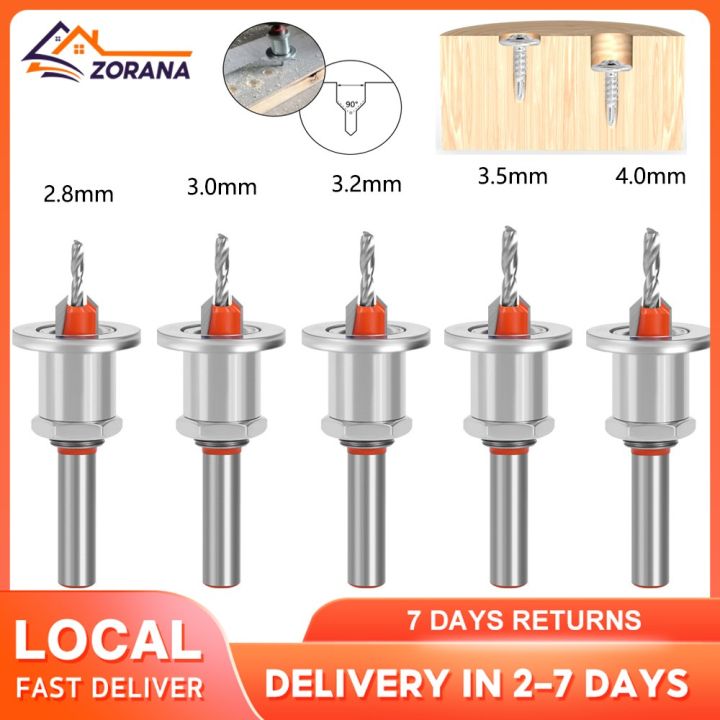 【Zorana】6 Size Countersink Drill Bit Set Carpentry Tools Countersunk ...