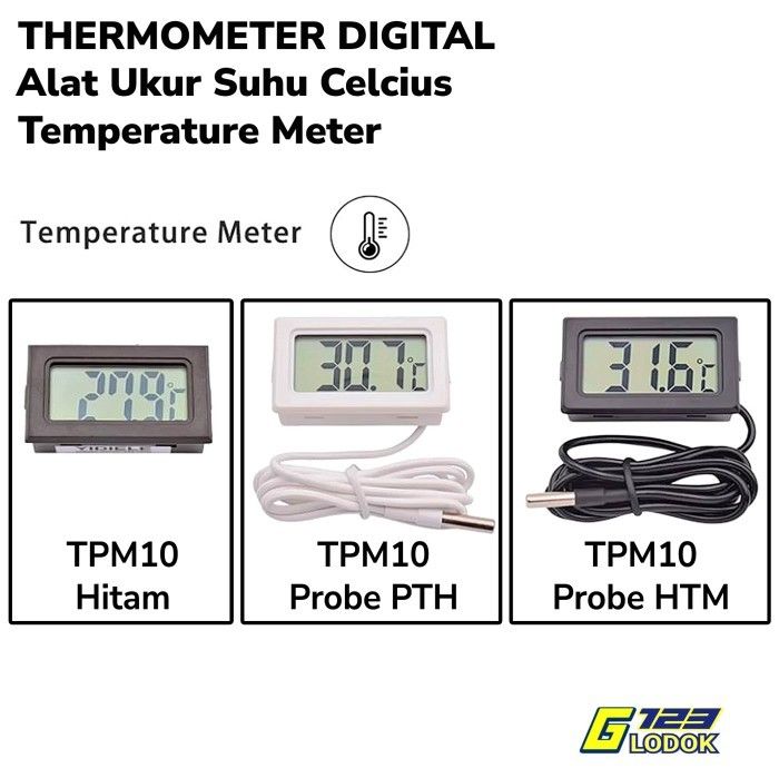 Mini Digital Thermometer Termometer Alat Ukur Suhu Kelembaban Indoor Outdoor Inkubator Akuarium