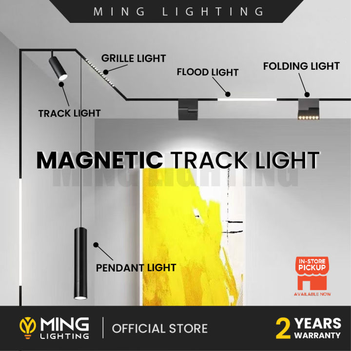 LED Magnetic Track Light Modern Tracklight Pendant Lamp Grille Folding ...