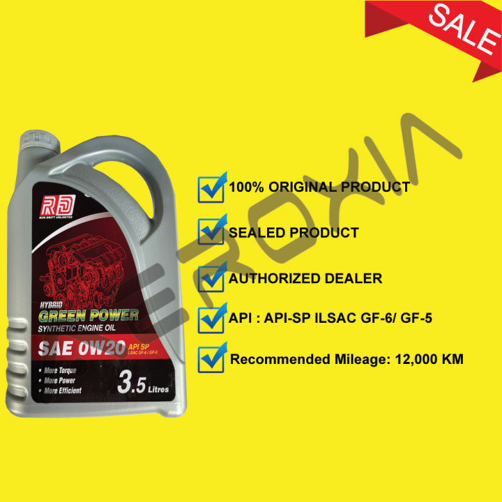 RUN DRIFT (RD) HYBRID GREEN POWER SYNTHETIC ENGINE OIL SAE 0W-20 API SP ...