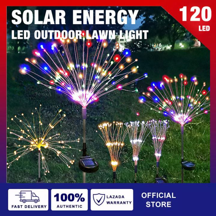 Kingdo 120/90 LED Solar Firework lights outdoor waterproof Garden ...