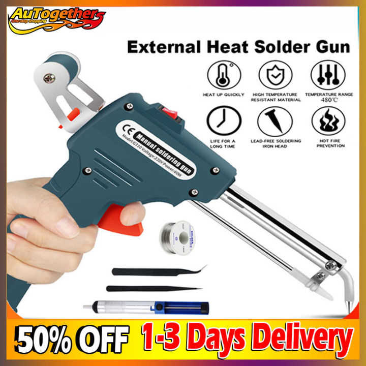 220V 60W External Heated Manual Soldering Gun Send Tin Gun Electric ...