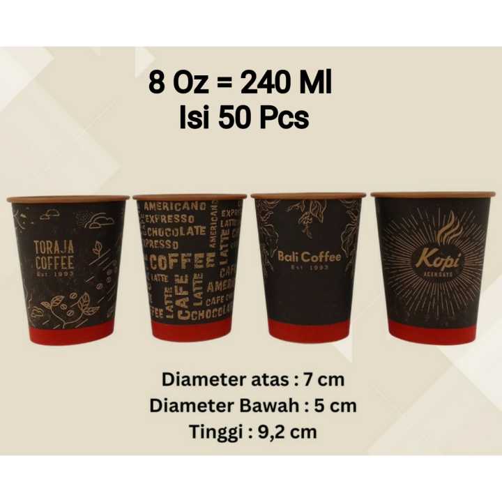 Hot Paper Cup 8 Oz KRAFT COLOUR Isi 50 Pcs | Lazada Indonesia