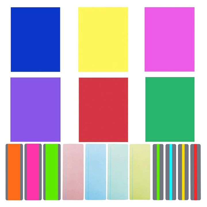 17 Pack Reading Guide Strips Colored Overlay Highlight Bookmarks A4 ...