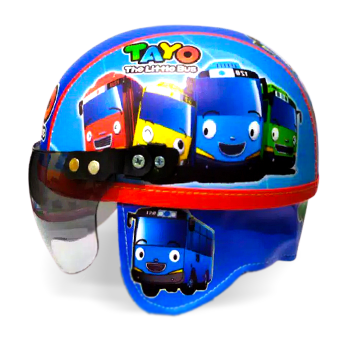Helm Anak Untuk Usia 1-4 Tahun Allsize Motif Bus Warna Biru Putih ...
