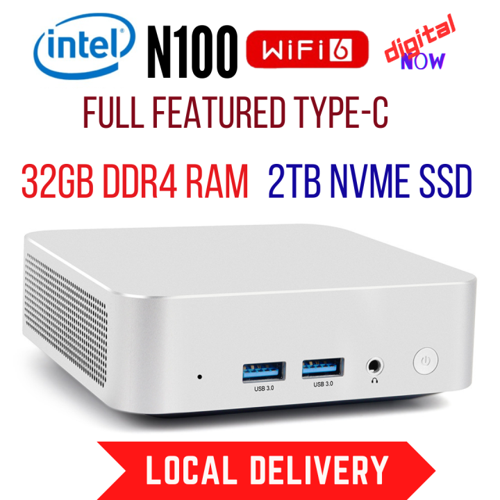 W6 Intel N100 Mini PC Windows 11 32GB RAM DDR4 2TB NVME SSD WiFi 6 ...