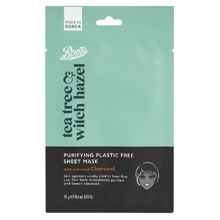 Boots Tea Tree & Witch Hazel Purifying Plastic Free Sheet Mask With ...