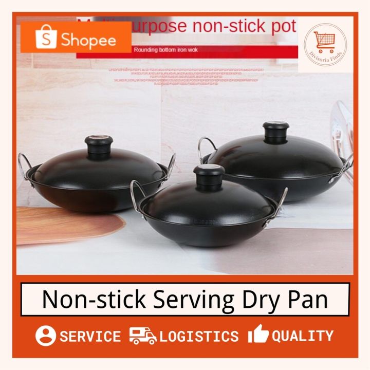 Mini Multi-Purpose Non-Stick Dry Pan with Cover Prefer for Serving Pan ...