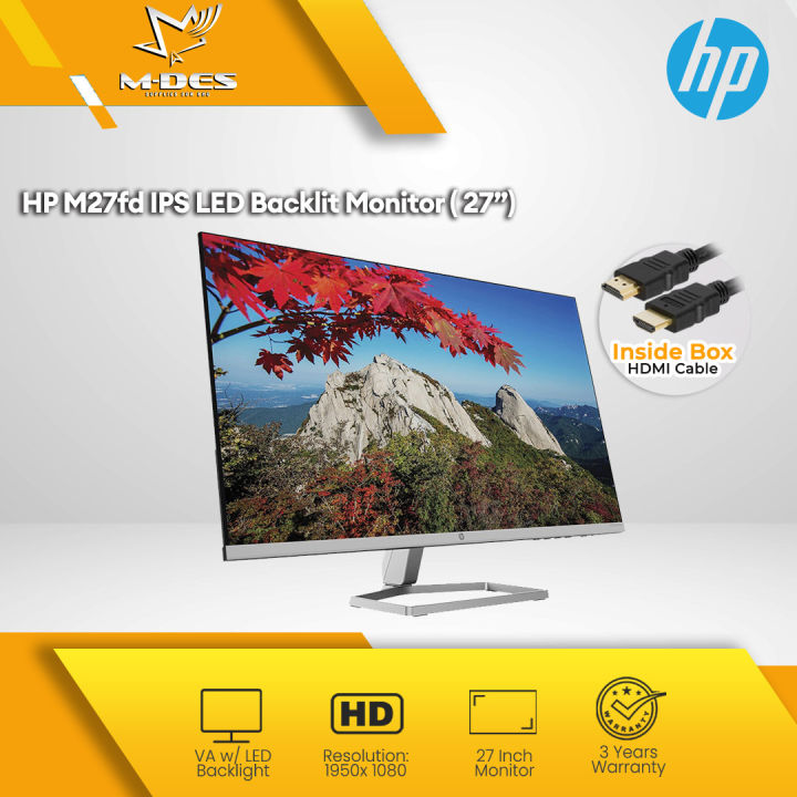 HP M27fd 27'' FHD IPS LED Backlit Monitor with 5ms, 75Hz, IPS Panel ...