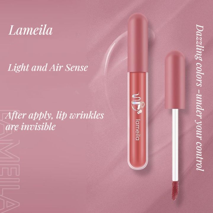 Lameila Lip Glaze Moisture Velvet 6 Colors Liquid Lipstick Matte Long ...
