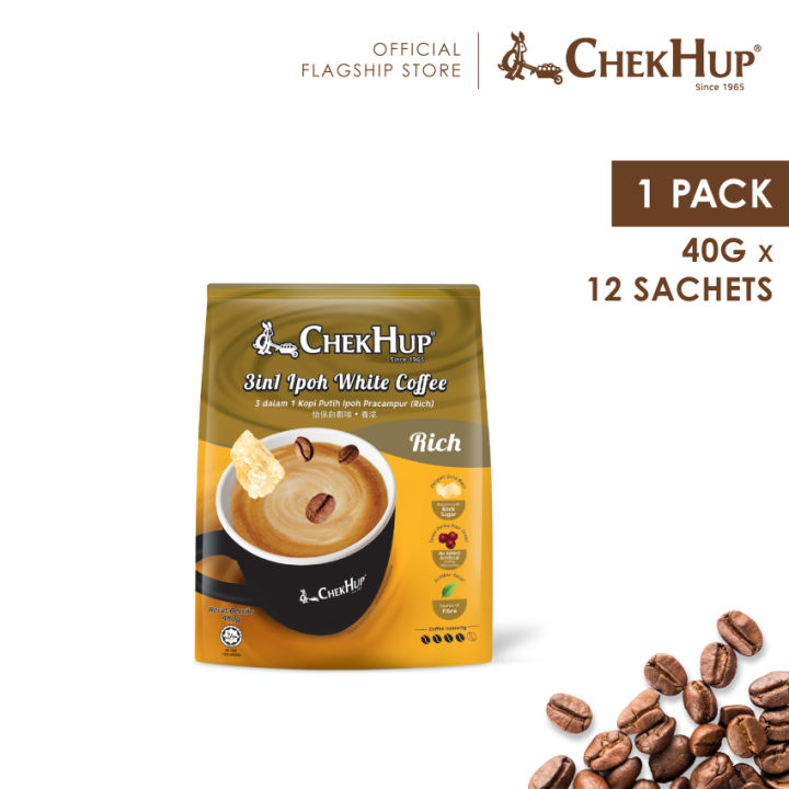 Chek Hup 3 in 1 Ipoh White Coffee Rich 40g x 12s | Lazada