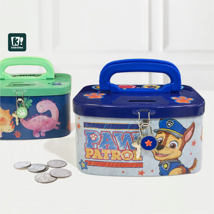 Kidztime Kids Tin Coin Bank With Mini Lock | Lazada Singapore