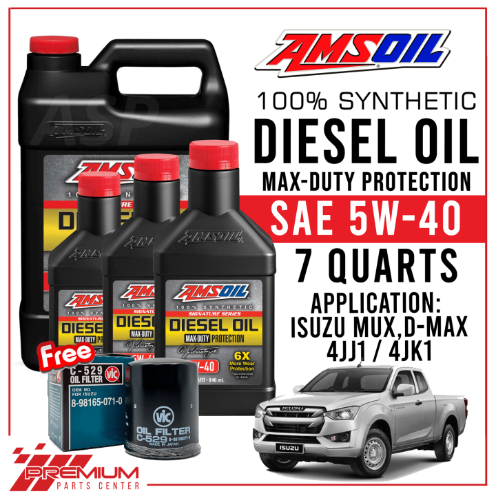AMSOIL Signature Series Max-Duty Fully Synthetic Diesel Oil 5w-40 7 ...