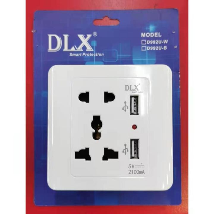 DLX 13A Power Socket with USB Switch Socket Universal Power Socket with ...