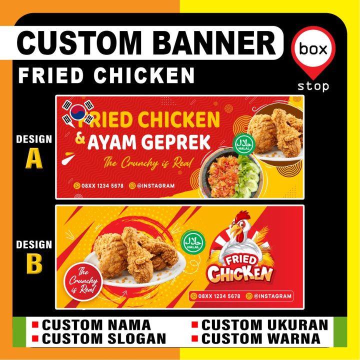 Cetak Spanduk Fried Chicken - Ayam Bakar Goreng - Spanduk Ayam Geprek ...