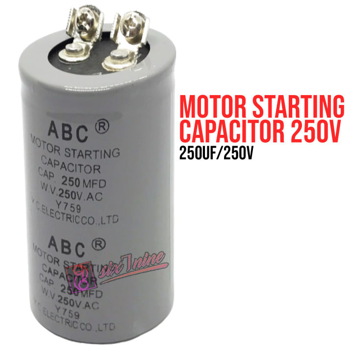 Motor Run Start Capacitor AC 250V 250uF 2 Terminals Polypropylene Film ...