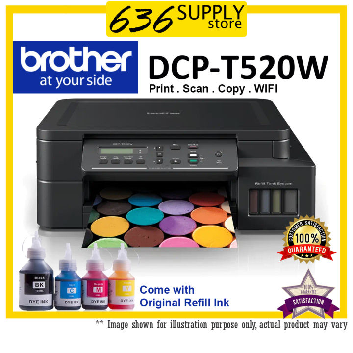 New Brother DCP-T520W Ink Tank Printer WITH ORIGINAL REFILL INK PRINT ...