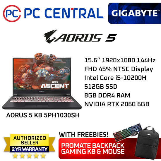 Gigabyte AORUS 5 KB 5PH1030SH Gaming Laptop 15.6" FHD IPS 144Hz / Intel ...