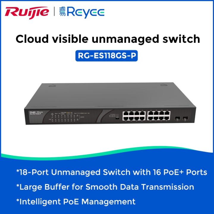 Ruijie Reyee RG-ES118GS-P 18-port 10/100/1000Mbps Unmanaged PoE Switch ...