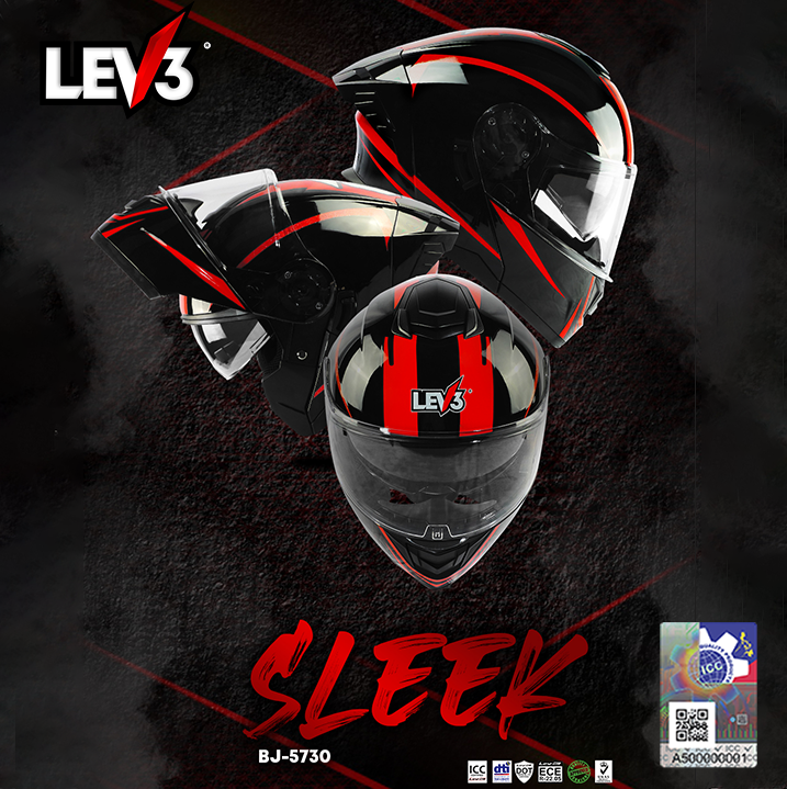 Lev3® Modular Dual Visor BJ-5730 SLEEK Motorcycle Helmet | Lazada PH