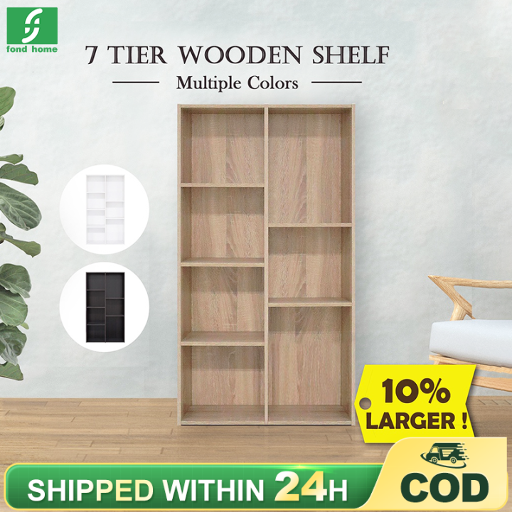 Wooden Bookshelf Divided Storage Cabinet Floor Standing Book Shelf ...