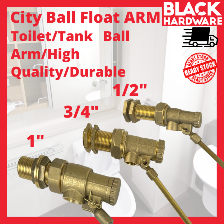 Black Hardware City Ball Float Arm Water Tank Brass Valve Batang Pelampung Tembaga Toilet Float ...