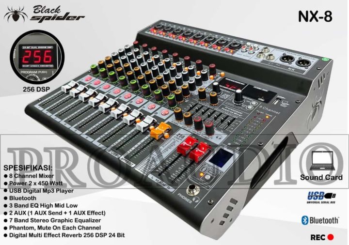 Power Mixer Black Spider NX8 NX 8 NX-8 8 Channel Garansi Original ...