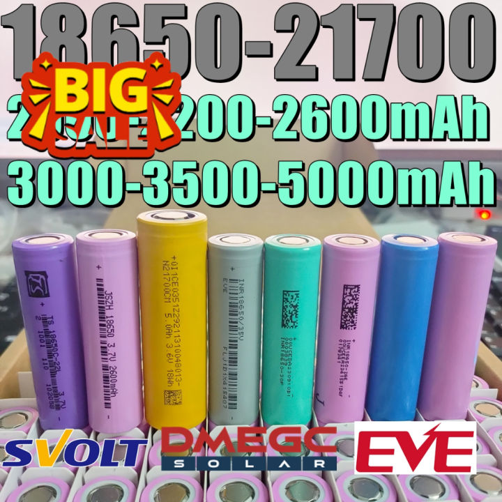 ถ่านชาร์จ 18650 21700 Li-ion 3.7V 2000mAh 2200mAh 2600mAh 3000mAh ...