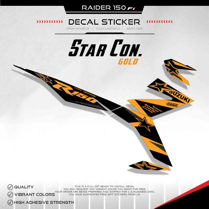Suzuki Raider 150 Fi Decals - ( Fully Laminated - Gloss Vinyl high ...