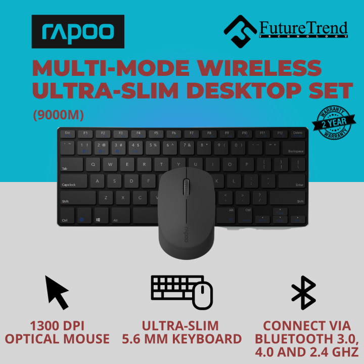 Rapoo 9000M Multi-mode Wireless Ultra-slim Desktop Set | Lazada