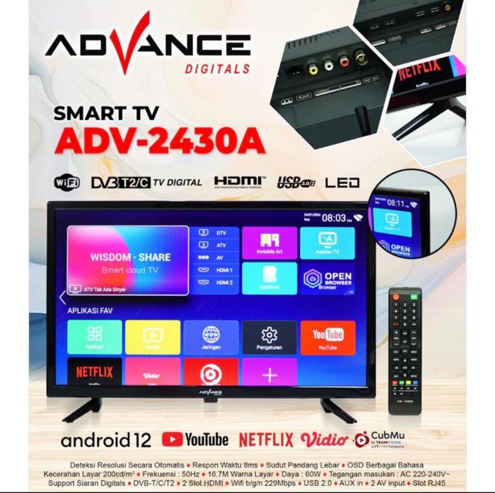 Advance Smart TV ADV2430A / ADV 2430 A LED Digital 24 inch HDTV Android ...