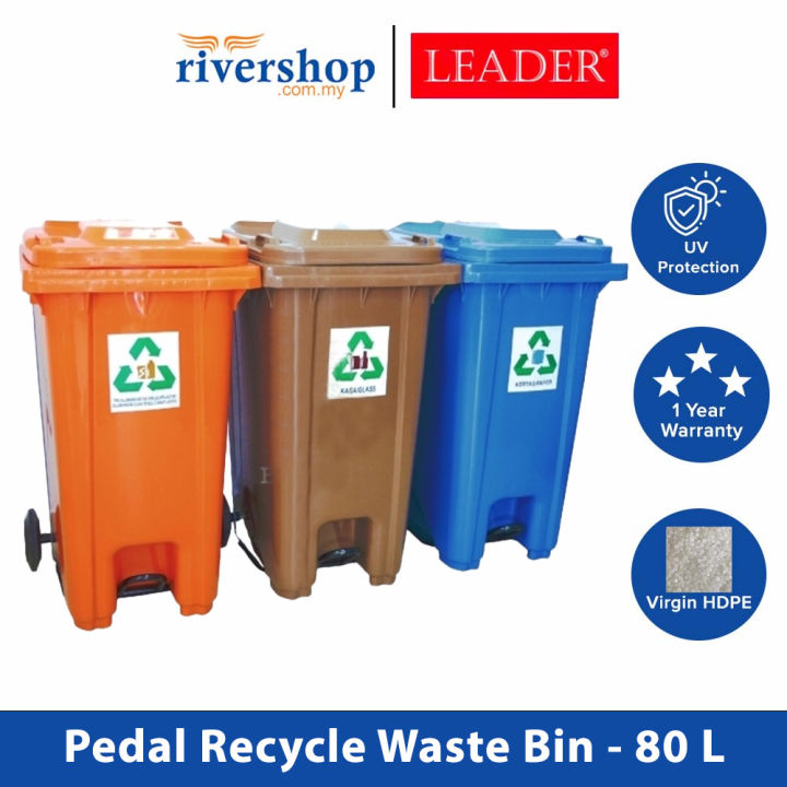 Compartment Kitchen Recycling Bin 37L Recycling Twin Bin With Foot ...