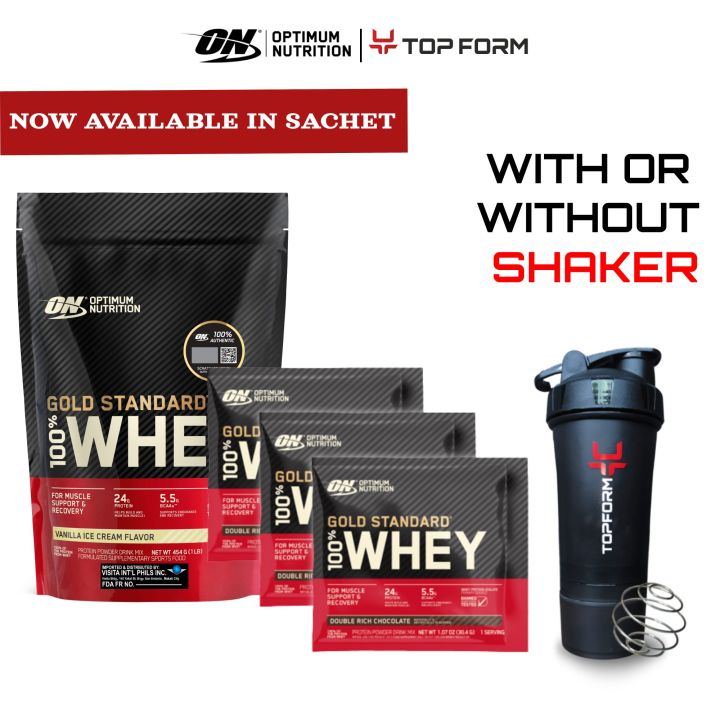 Optimum Nutrition Whey Protein, 1lb and 1 sachet, ON Gold Standard Whey ...