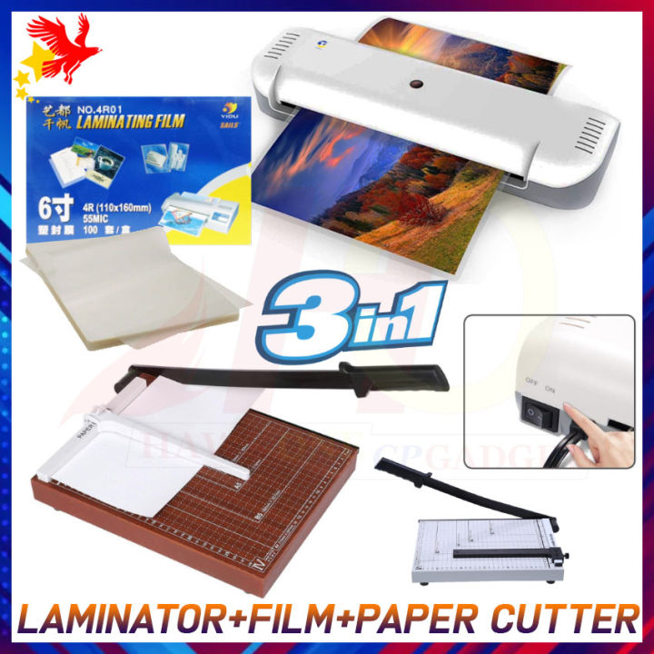 (BUNDLE 3IN1) Laminator Laminating Machine TGS-1/SL200 + Laminating Film 6'' 4R 110x160mm 55mic ...