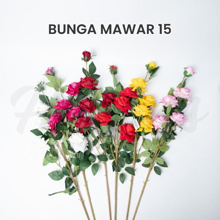 Bunga Mawar Latex Premium / Bunga Mawar Artificial / Bunga Mawar Palsu ...