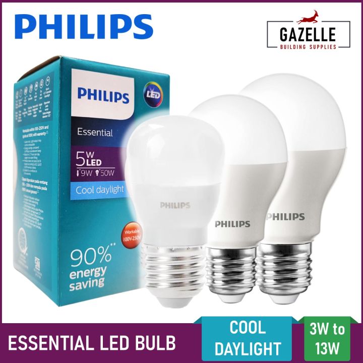 Philips Essential LED Bulb LED Light Bulb Daylight / Warm White - 3 / 5 ...