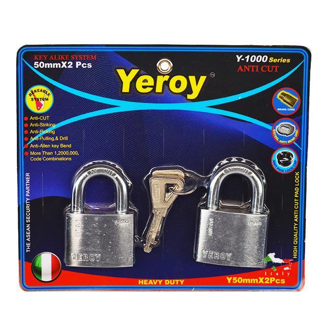 Yeroy (Italy) 50mm Anti-Cut Pad Lock (2pcs Set) | Lazada