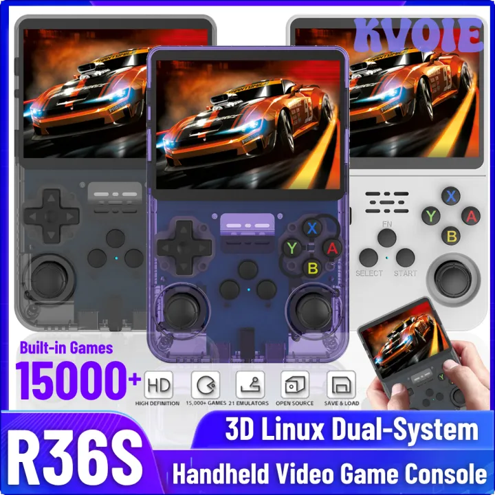 KVOIE เครื่องเล่นวิดีโอเกมมือถือ R36S ย้อนยุค32/64/128GB ระบบลีนุกซ์3.5 ...